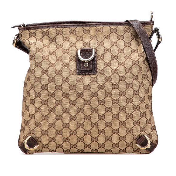 Gucci | Bags | Gucci Gg Canvas Abbey Shoulder Bag Beige Brown Leather ...